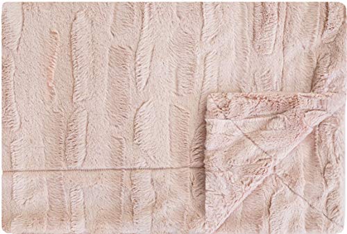 Minky Couture Premium Solid Color Blanket - Soft, Warm, Cozy, Comfortable, (Monster, Sorbet Blush)