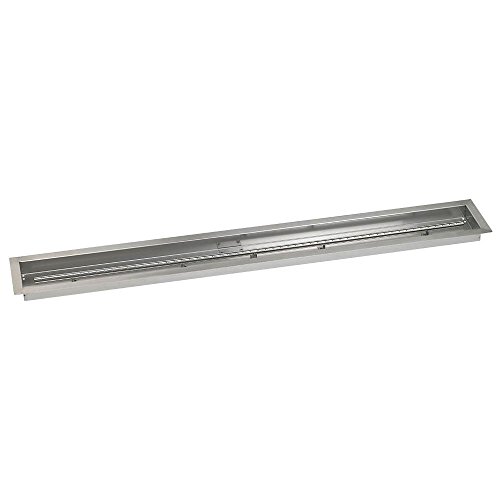 American Fireglass SS-LCBKIT-P-60 Propane 60" x 6" Linear Stainless Steel Drop-in Fire Pit Pan with Spark Ignition Kit