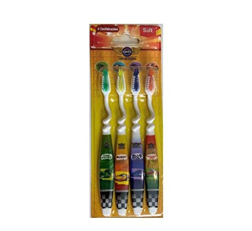 The Toon Studio Car 4-Count Kids Toothbrush, Soft