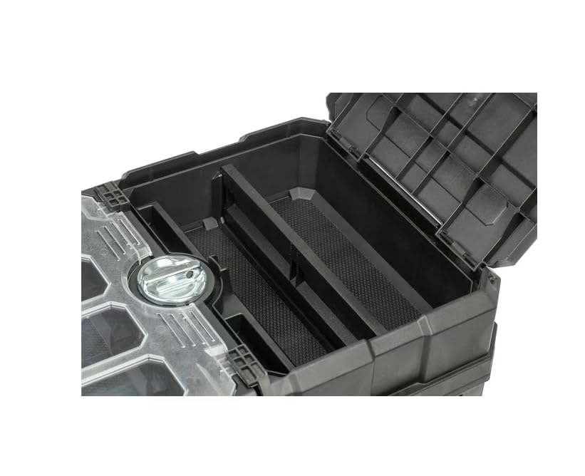 24in Rolling Tool Box, Portable Black Resin Toolbox