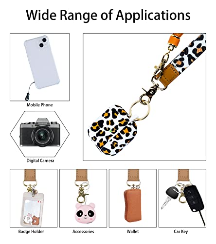 Airpods 3rd Generation Case with Keychain Wristlet, OULRAEFS Soft Silicone Skin Case Cute Airpod Case 3rd Generation Protective Case Cover with Wrist Lanyard for Airpods 3 2021 Gift for Women, Leopard