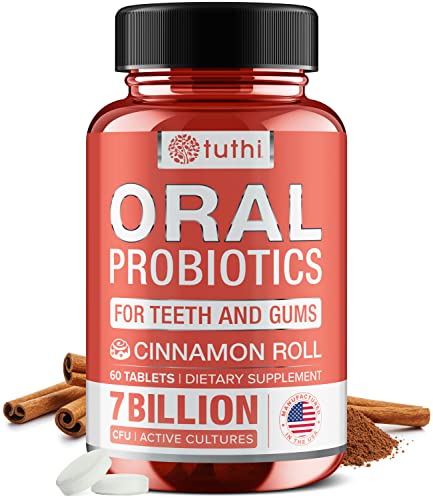 Tuthi Oral Probiotics for Mouth - Dental Probiotic for Gums & Oral Health - Bad Breath Treatment for Adults - 60 Lozenges Cinnamon Flavor