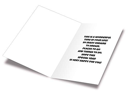 Happy Sweet 16 Birthday Card | Made in America | Eco-Friendly | Thick Card Stock with Premium Envelope 5in x 7.75in | Packaged in Protective Mailer | Prime Greetings