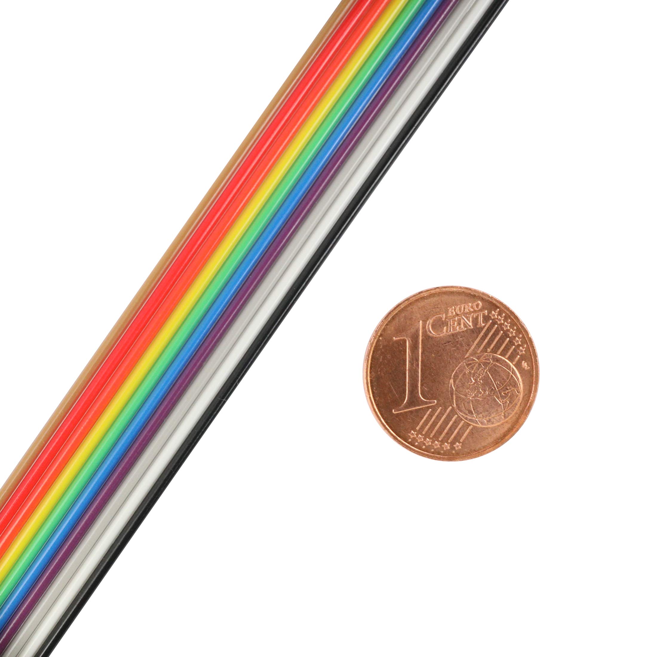 risingsaplings 10P 9.8FT 3 Meters 10 Wire Rainbow Ribbon Cable 1.27mm Pitch for 2.54mm Connectors 9.8 Feet IDC Flat Ribbon Cable Wire