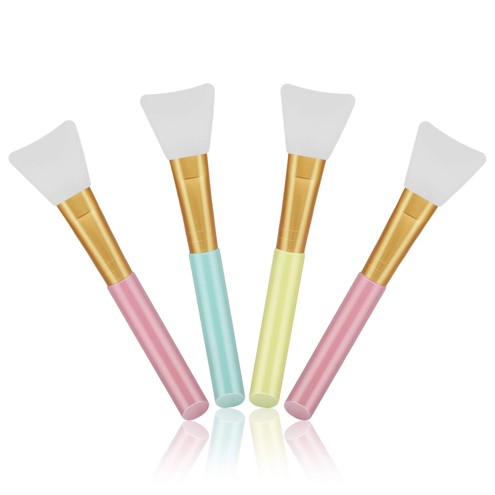 Cuttte 4pcs Silicone Face Mask Applicators, Flexible Facial Mud Masks Applicator, Hairless Moisturizers Tools, Soft Facial Brushes for Mud, Clay, Charcoal