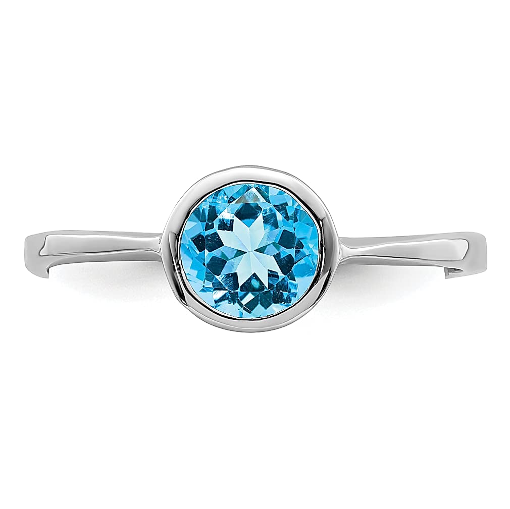 925 Sterling Silver Blue Topaz Ring Gemstone Fine Jewelry For Women Gifts For Her
