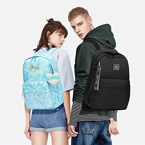 Caran·Y Waterproof Girls Backpack for Kids in Elementary School bag Large space Love decoration Starry pattern Fit Over 6 years old Backpack for Toddler Girls Book Bag(Aqua Blue)