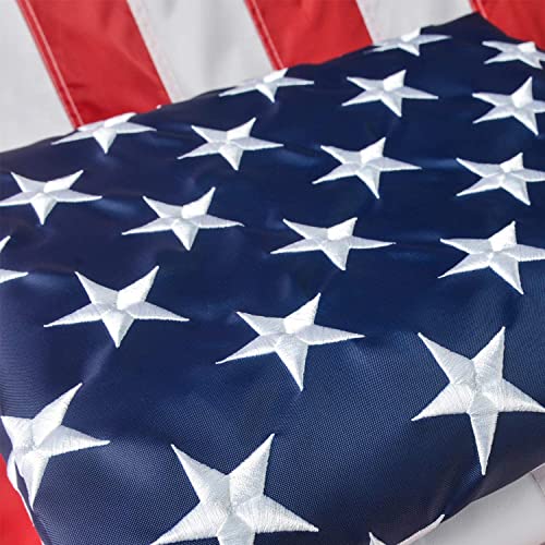 American Flag 2.5x4 Ft, US Flag/USA Flag with Oxford Nylon Material, Vivid Color, Sewn Stripes, Brass Grommets, Embroidered Stars, Perfect for Indoor/Outdoor Use