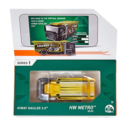 Hot Wheels id Vehicle HiWay Hauler 3.0 with Embedded NFC Chip, Uniquely Identifiable, 1:64 Scale, for Kids Ages 8 Years and Older
