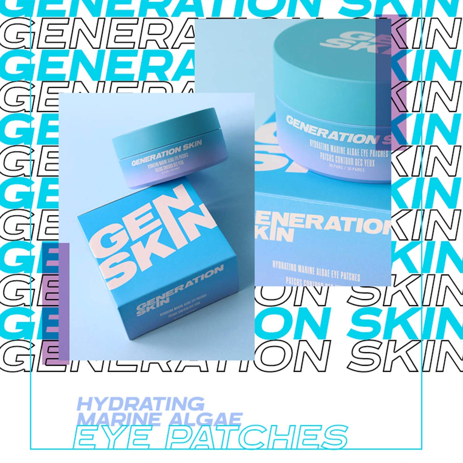 GENSKIN Generation Skin Hydrating Marine Algae Eye Patches | Hydrate, Plump, Brighten Eye Area 180g/6.34 Oz - 30 pairs