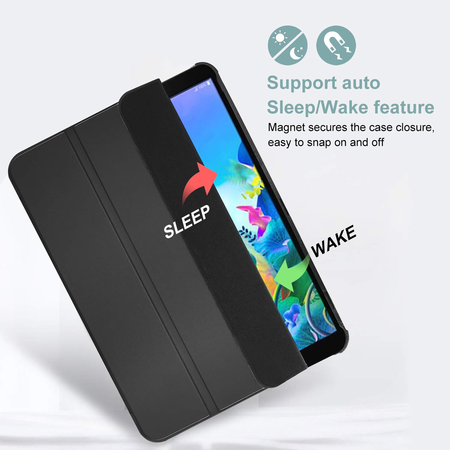 ProCase for LG G Pad 5 10.1 FHD Case, Slim Light Smart Cover Trifold Stand Hard Shell Folio Case for 10.1 inch LG G Pad 5 2019 (Model LM-T600/ LM-T605) -Black