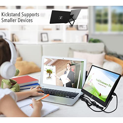 SideTrak Swivel 12.5" Patented Attachable Portable Monitor for Laptop | FHD IPS Dual Screen with 13β Protective Case | Mac, PC & Chrome Compatible | Fits All Laptops | Powered by USB-C or Mini HDMI