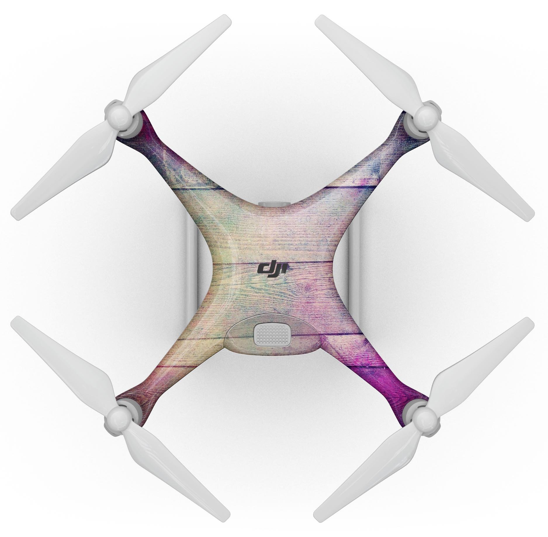 Design Skinz Design Skinz Pink & Blue Grunge Wood Planks Full-Body Wrap Decal Skin-Kit Compatible with The Drone DJI Phantom 3/Phantom 3 Pro