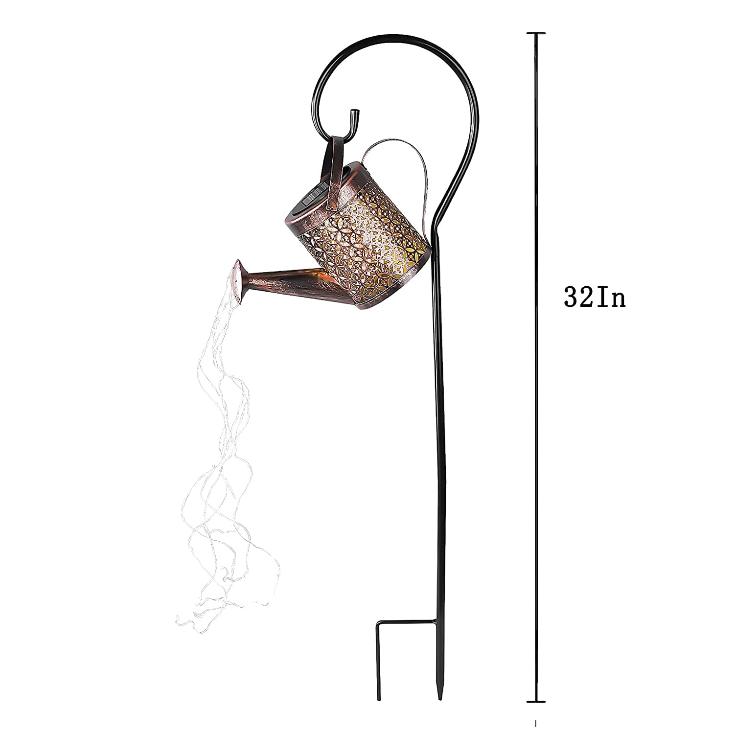 Art Light LED Solar Lamp Outdoor Decoration Light Watering Can Garden Yard Decorative Stake Light Waterproof IP55 with Installed Light String