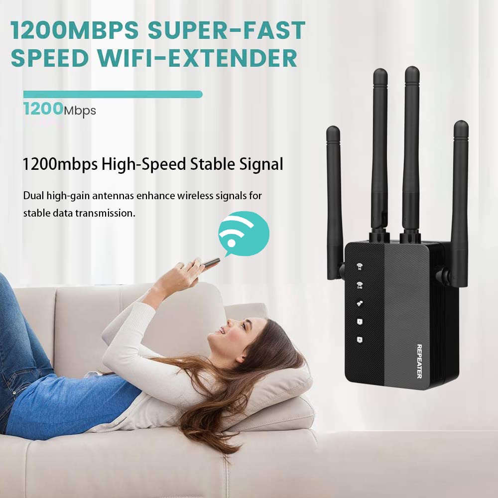 2022 WiFi Extender Signal Long Range Coverage to 8500sq.ft and 45+ Devices, Internet Booster for Home, Wireless Internet Repeater and Signal Amplifier, 5 Modes, Easy Setup