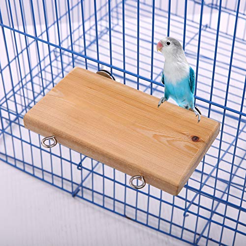 Natural Wood Pet Parrot Perch Stand for Bird Cage,Small Animals Platform Shelf Paw Grinding Stick Wooden Chewing Toys Cage Playpen Accessories,Play Exercise Gym Toys for Parakeet Conure Hamster Mouse