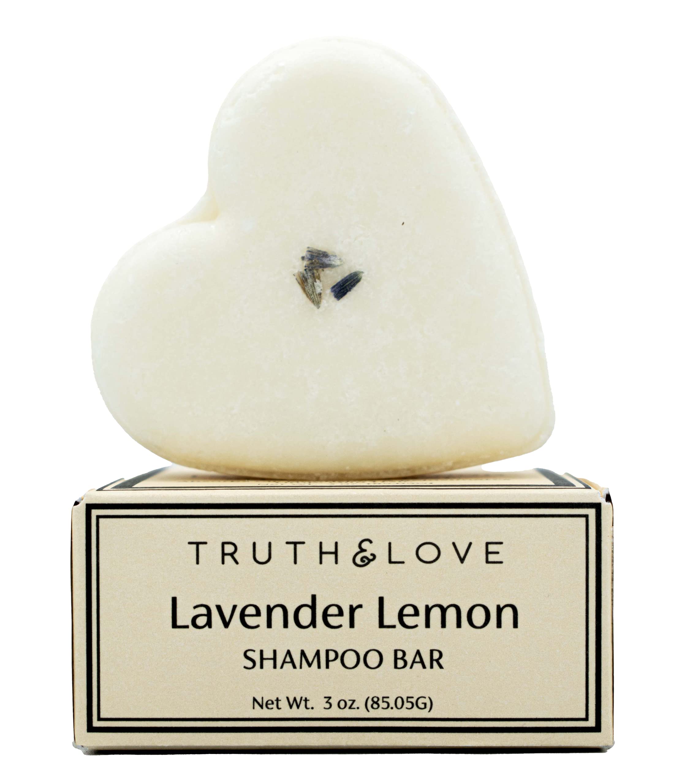 Truth & Love Beauty Lavender Lemon Shampoo Bar for Limp Oily Hair - Sustainable, Plastic Free, Eco-Friendly, Cruelty Free, Organic Natural Ingredients, Zero Waste. 3oz