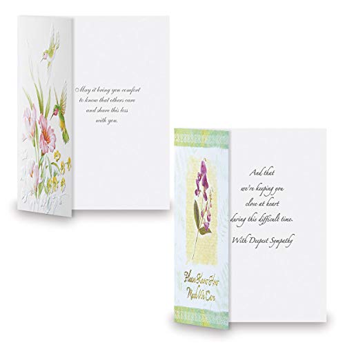Current Deluxe Foil Sympathy Greeting Cards Value Pack - Set of 16 (8 designs) Large 5 x 7, Foil & Embossed Accents, Sentiments Inside, Thinking of You in Sympathy Cards, Envelopes Included