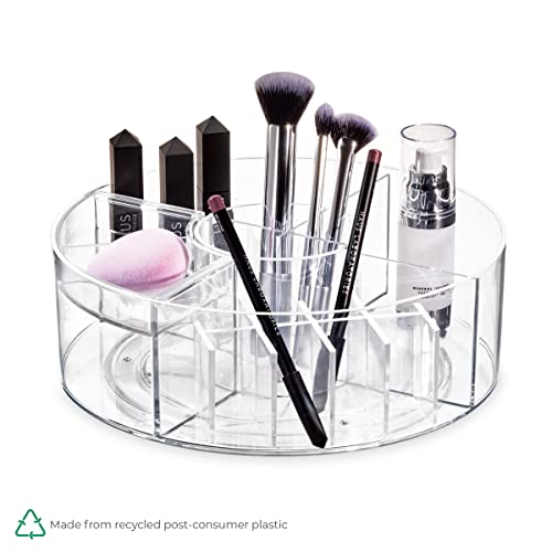 iDesign The Sarah Tanno Collection Lazy Susan Spinning Cosmetic Organizer, Clear 7.7" x 7.7"