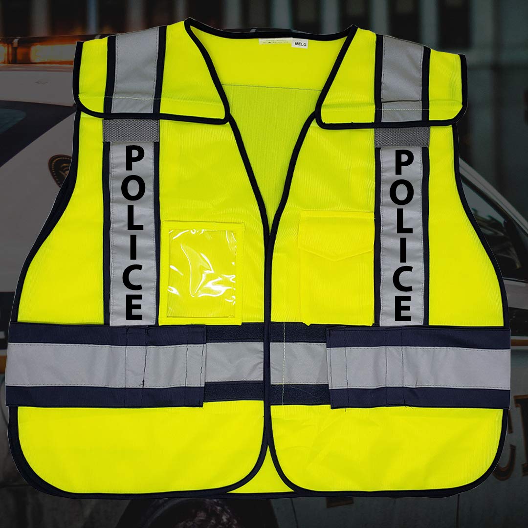 VIEWBRITE Reflective (Class 2) Police Vest Lime Green - 5 Point Breakaway High Visibility Yellow Safety Vest