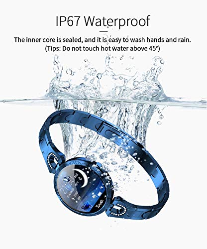 LONGLU Smart Watch for Women, Smartwatch Compatible for iOS Android iPhone Samsung Phones. Fitness Tracker with Heart Rate Blood Pressure Waterproof Bluetooth Pedometer Sleep Activity Tracker (Gold)