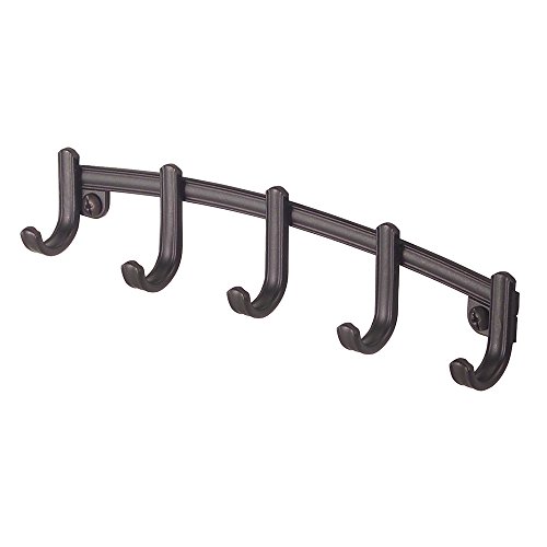 iDesign York Wall Mount Key Rack Organizer for Entryway, Kitchen - 5 Hook, Bronze