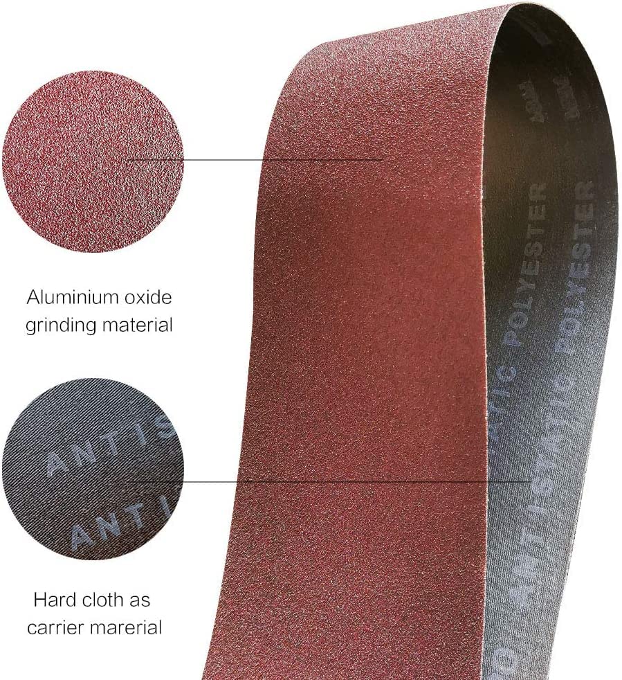 4 x 24 Inch 40 Grit Sanding Belt | Premium Aluminum Oxide Sanding Belt | Premium Sander Sandpaper – 12 Pack