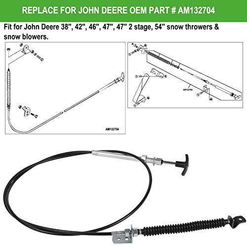 AM132704 Snowblower Remote Spout Cap Push Pull Control Cable Fit for John Deere Snow Thrower, Tractors, Snow Blower GX, LX, GT, 100 Series 245 260 265 285 335 345 425 445 455 X565 X475 X720 X724
