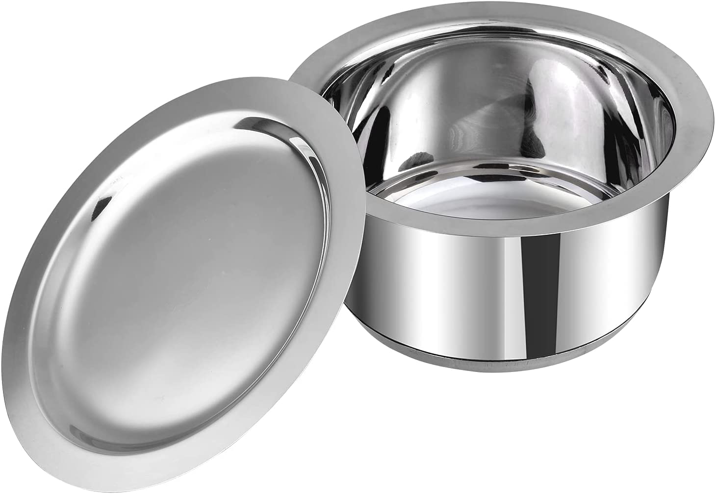 ARTISENIA 3 Pcs Stainless Steel Induction & Gas Stove Friendly Container Pot Set | Stainless Steel Tope Cookware Set with Lids
