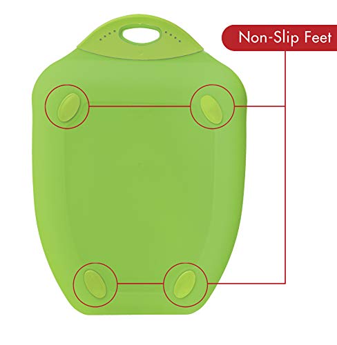 Dexas Chop & Scoop Cutting Board, 9.5 by 13 inches, Solid Green