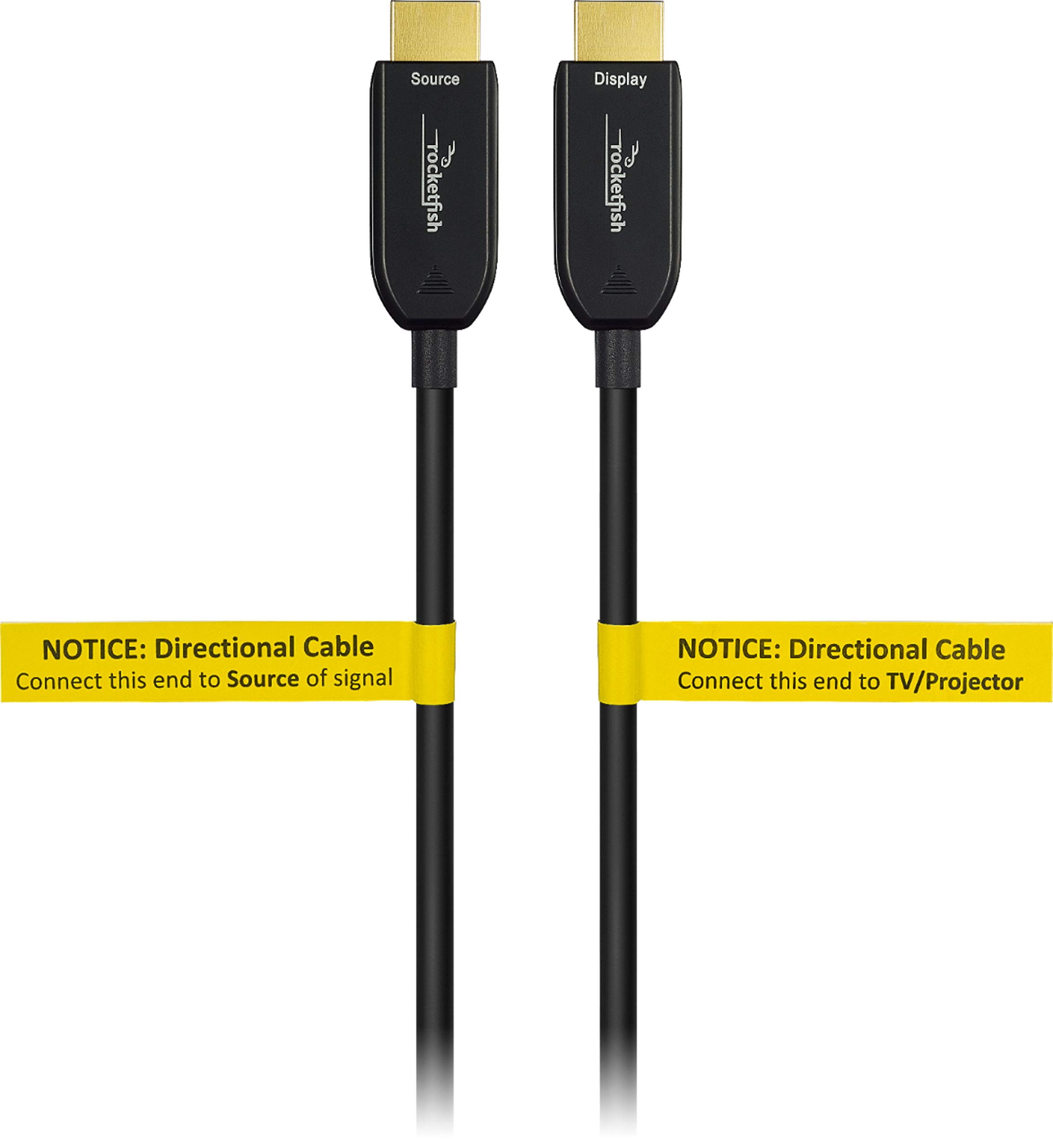 Rocketfish™ - 100' 4K UltraHD/HDR in-Wall Rated Active Fiber Optical HDMI Cable - Black