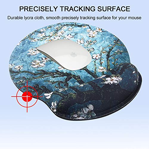 Mouse Pads for Computers Van Gogh Ergonomic Memory Foam Nonslip Wrist Support-Lightweight Rest Mousepad for Office,Gaming,Computer, Laptop & Mac,Pain Relief,at Home Or Work