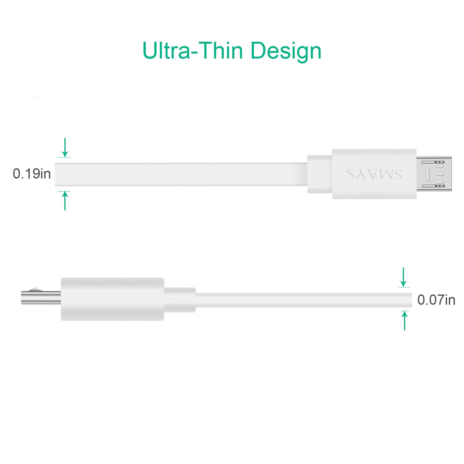 Smays 3-Pack 25 ft Micro USB Extension Cable Compatible with Wyze Cam v4, Wyze Cam Pan v3, Yi Cam, Nest Cam, Blink Mini Security Camera, Long Flat Power Cord, White