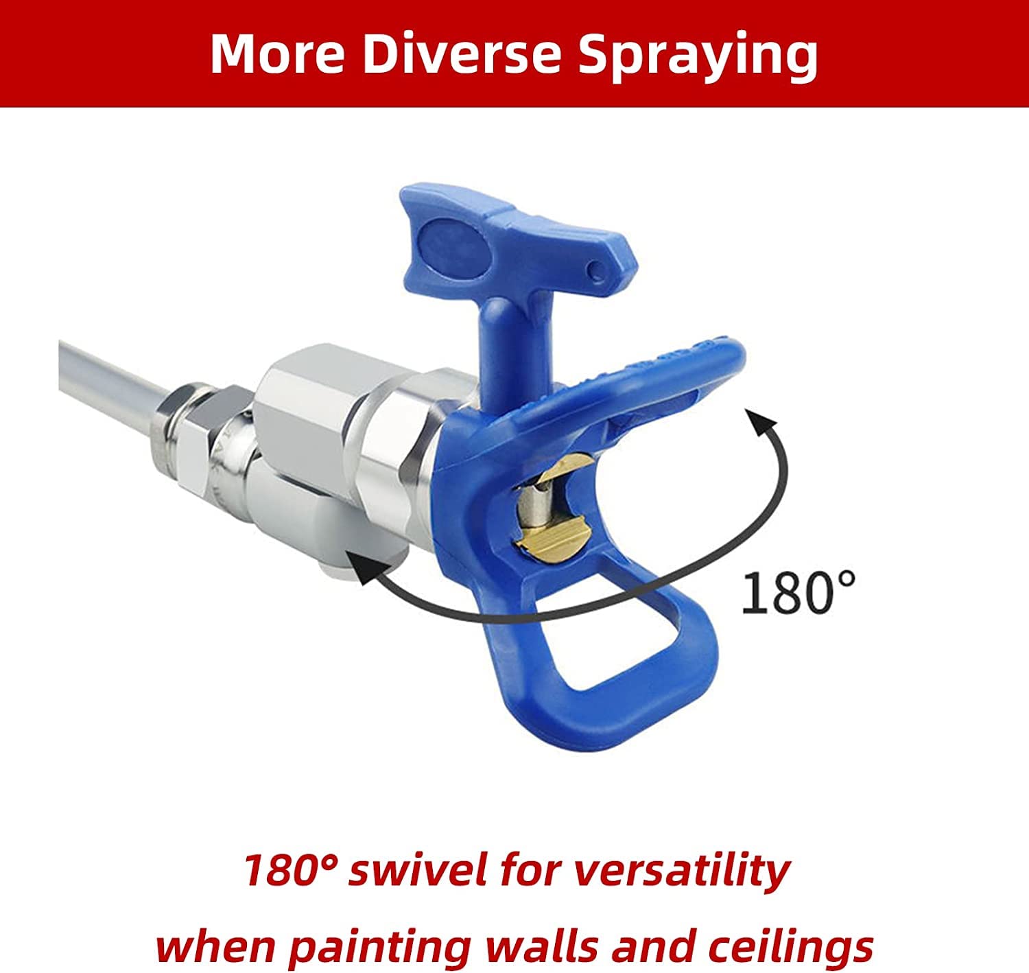 Airless Paint Spray Gun Swivel Joint Compatible with Graco 235486 7/8 Inch Thread 180 Degree Rotation