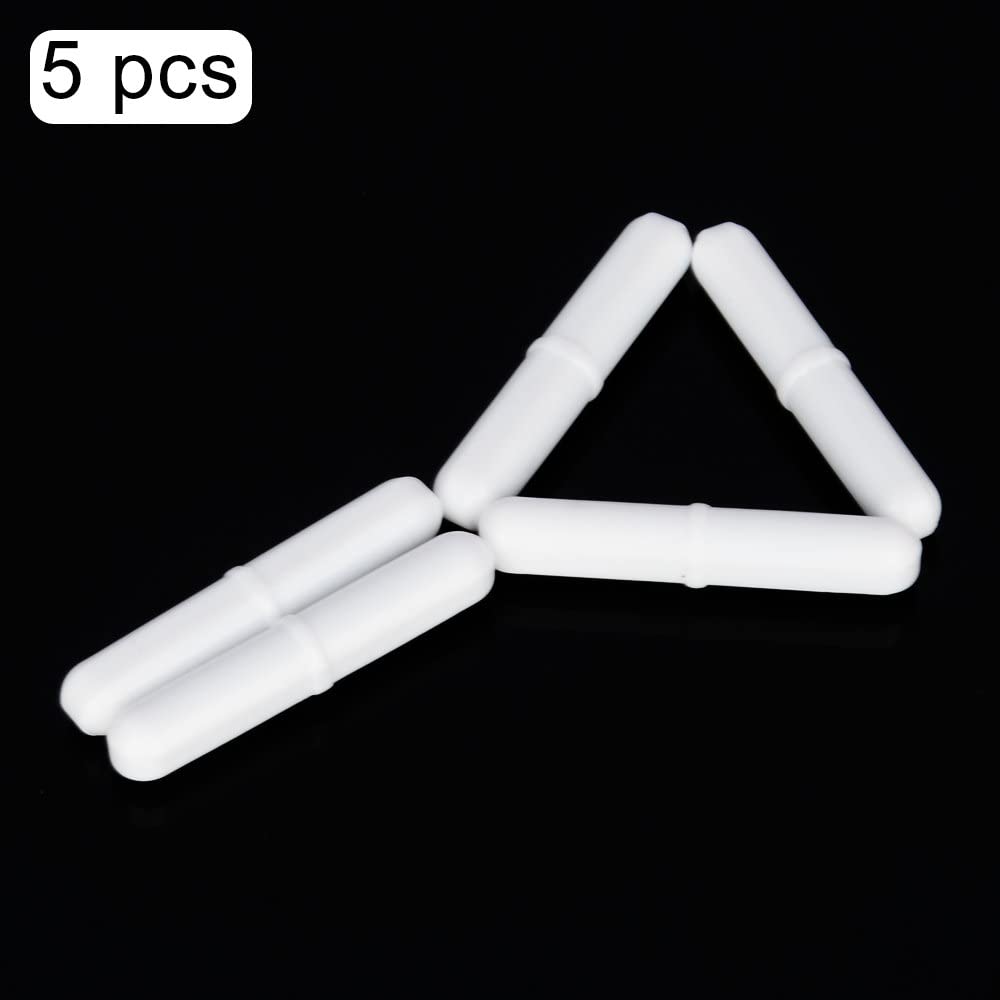 stonylab Magnetic Stir Bar, 5-Pack 60 mm PTFE-Coated Stir Bar Set Magnetic Stirring Bars White Stir Mixer for Stirrers Laboratory Stir Plate Bar, 5 PK