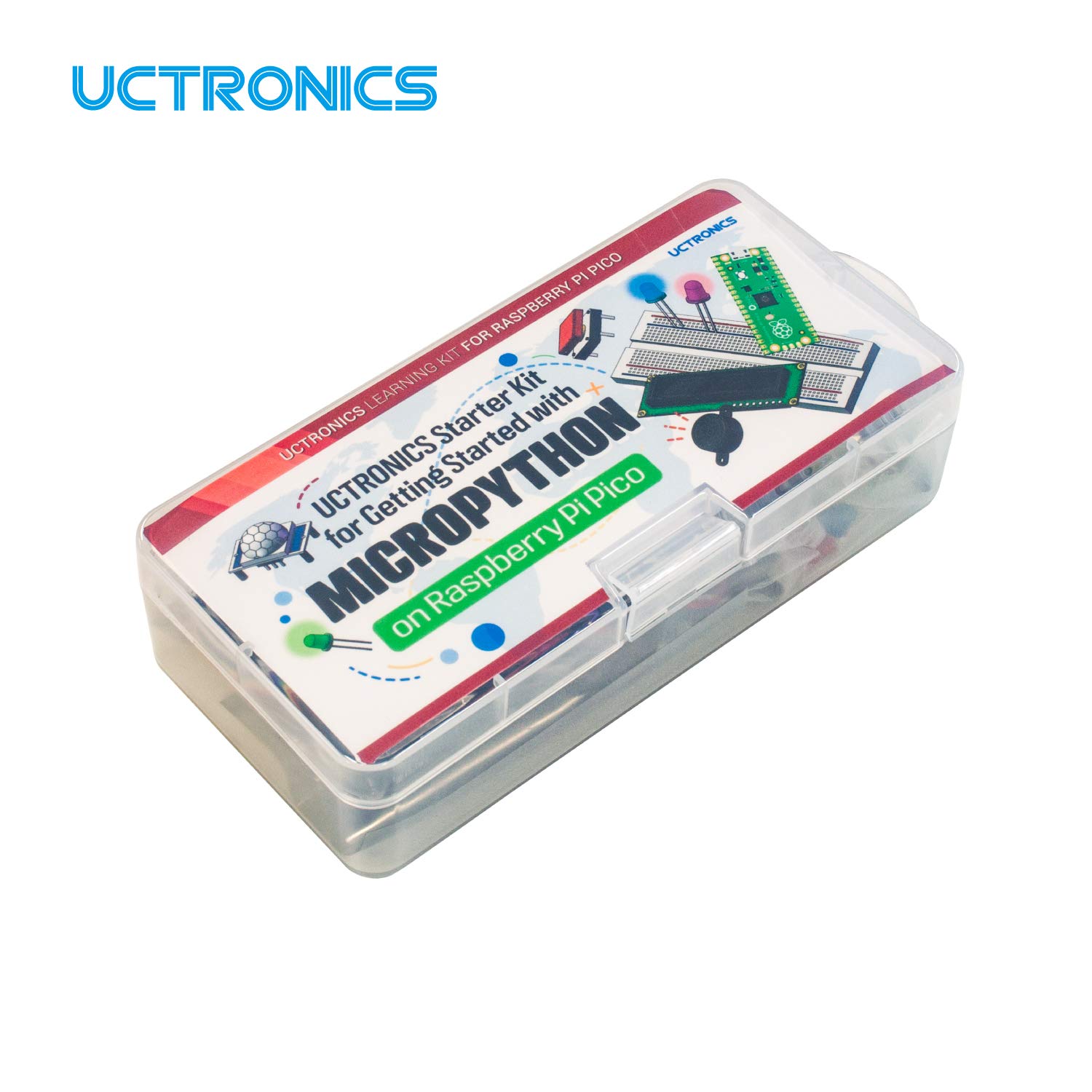 UCTRONICS for Raspberry Pi Pico Starter Kit, Pico with Pre-soldered Header, for Official Starter Book (Get Started with MicroPython on Raspberry Pi Pico)