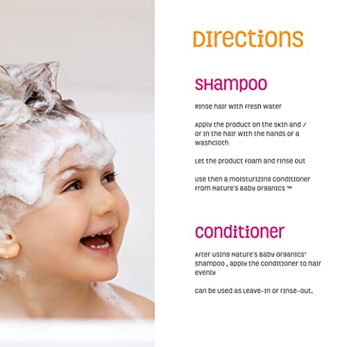 Nature's Baby Shampoo And Conditioner Combo Pack, Tear Free, Sulfate Free, Formulated for Sensitive and Problem Skin - 16 oz Shampoo & 8 oz Conditioner, Vanilla Tangerine, 2 Pack