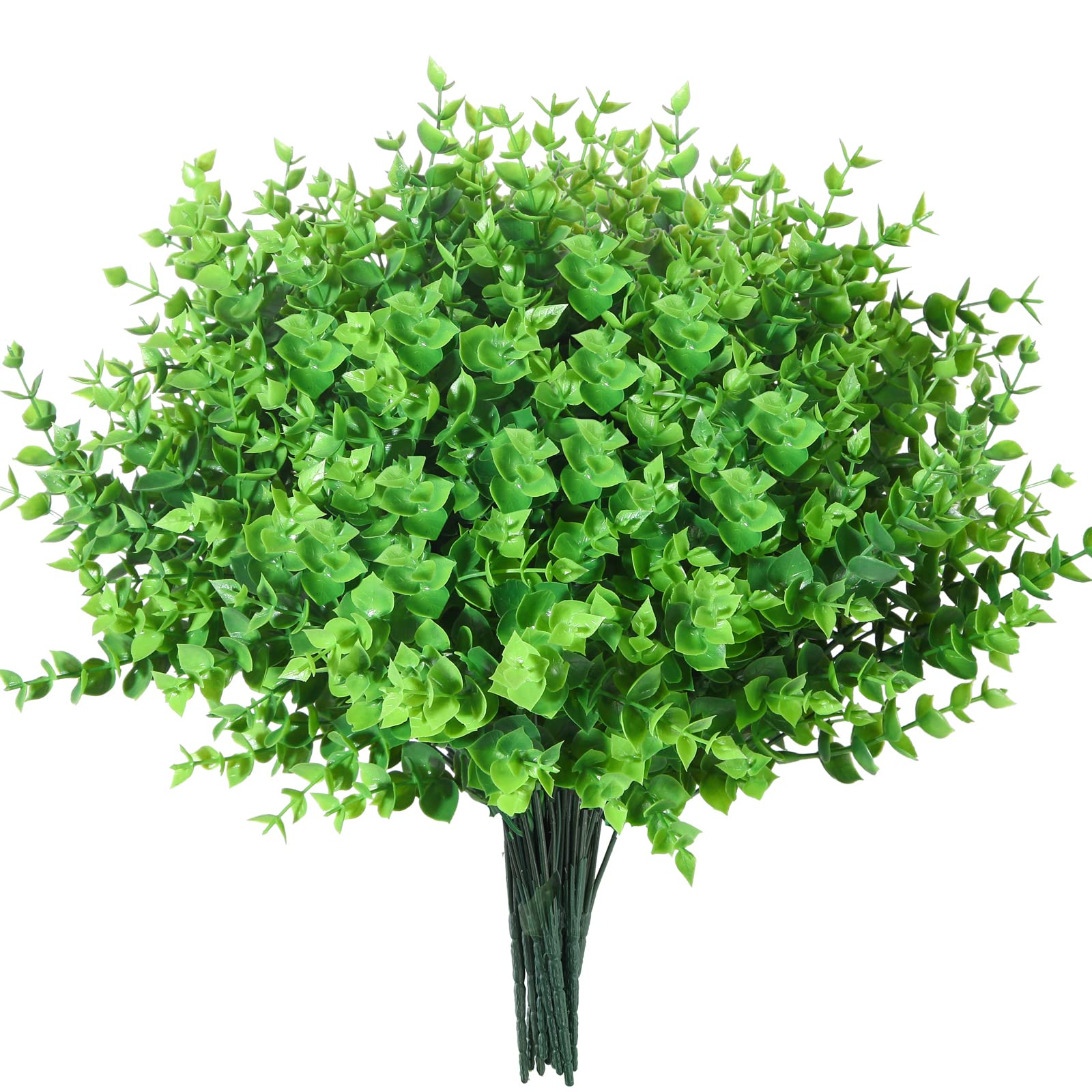 Artificial Plants Flowers Fauk Boxwood Shrubs 6 Pack Artificial Farmhouse Greenery Stems Fake Plastic Plants Lifelike Greenery Foliage with 42 Stems for Home Garden Patio Yard Indoor Outdoor Decor
