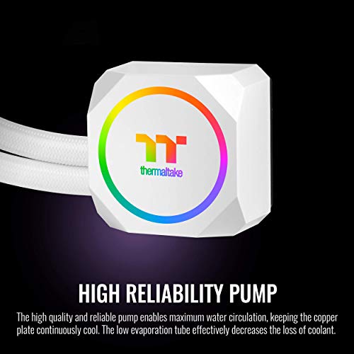 Thermaltake TH240 ARGB Snow Edition AM5/AMD/Intel LGA1200 Ready All-in-One Liquid Cooling System 240mm High Efficiency Radiator CPU Cooler CL-W301-PL12SW-A, White