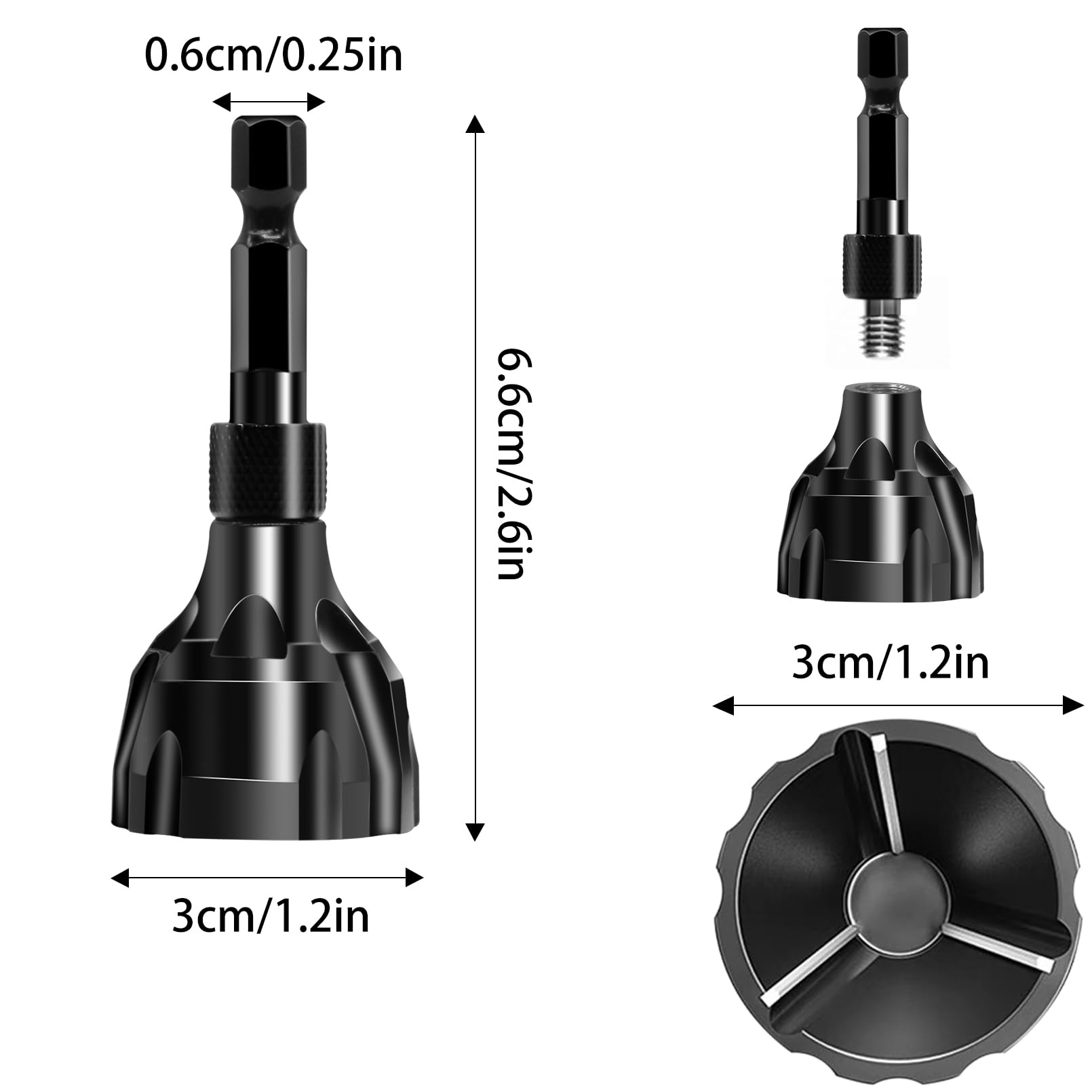 6 PCS Woodworking Chamfer Drilling Tools-Three Pointed Countersink Drill Bit & Step Drill Bit & Drill Tap Bit, HSS Cobalt Drill Bit & Deburring External Chamfering Tool & Magnetic Drill Bit Extension