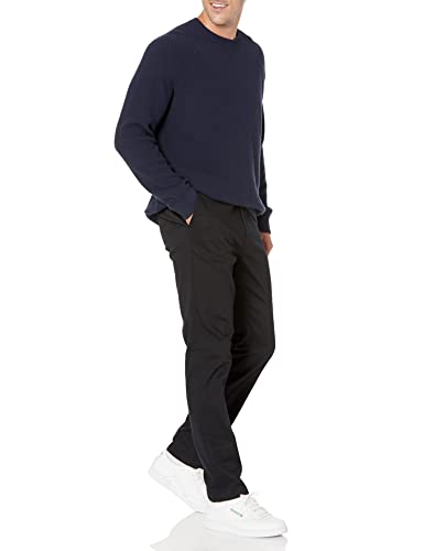 Amazon Essentials Men's Slim-Fit Wrinkle-Resistant Flat-Front Stretch Chino Pant, Black, 28W x 30L