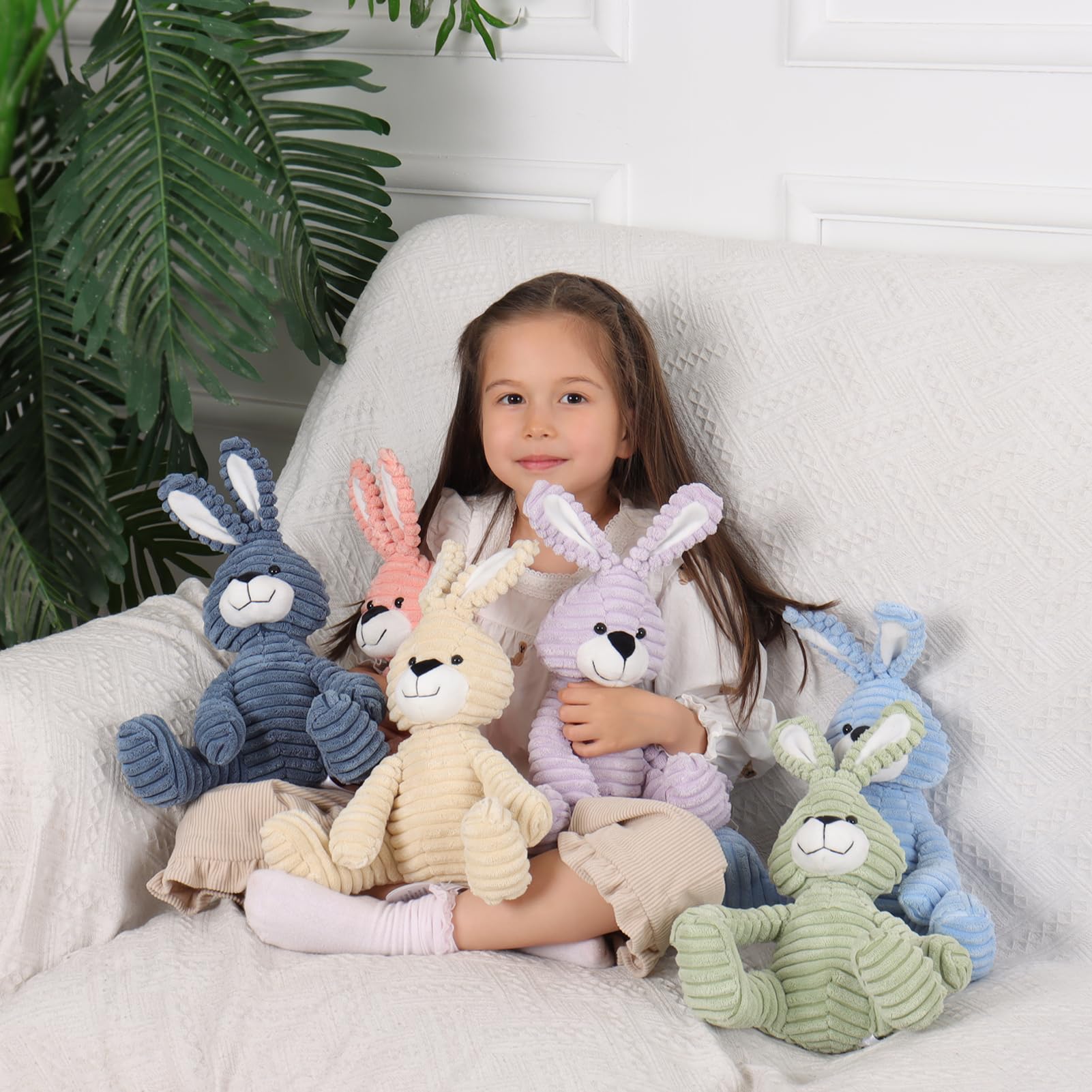 Apricot Lamb Toys Plush Corduroy Rabbit Bunny Stuffed Animal Soft Cuddly Perfect for Child ( Corduroy Bunny,8.5 Inches