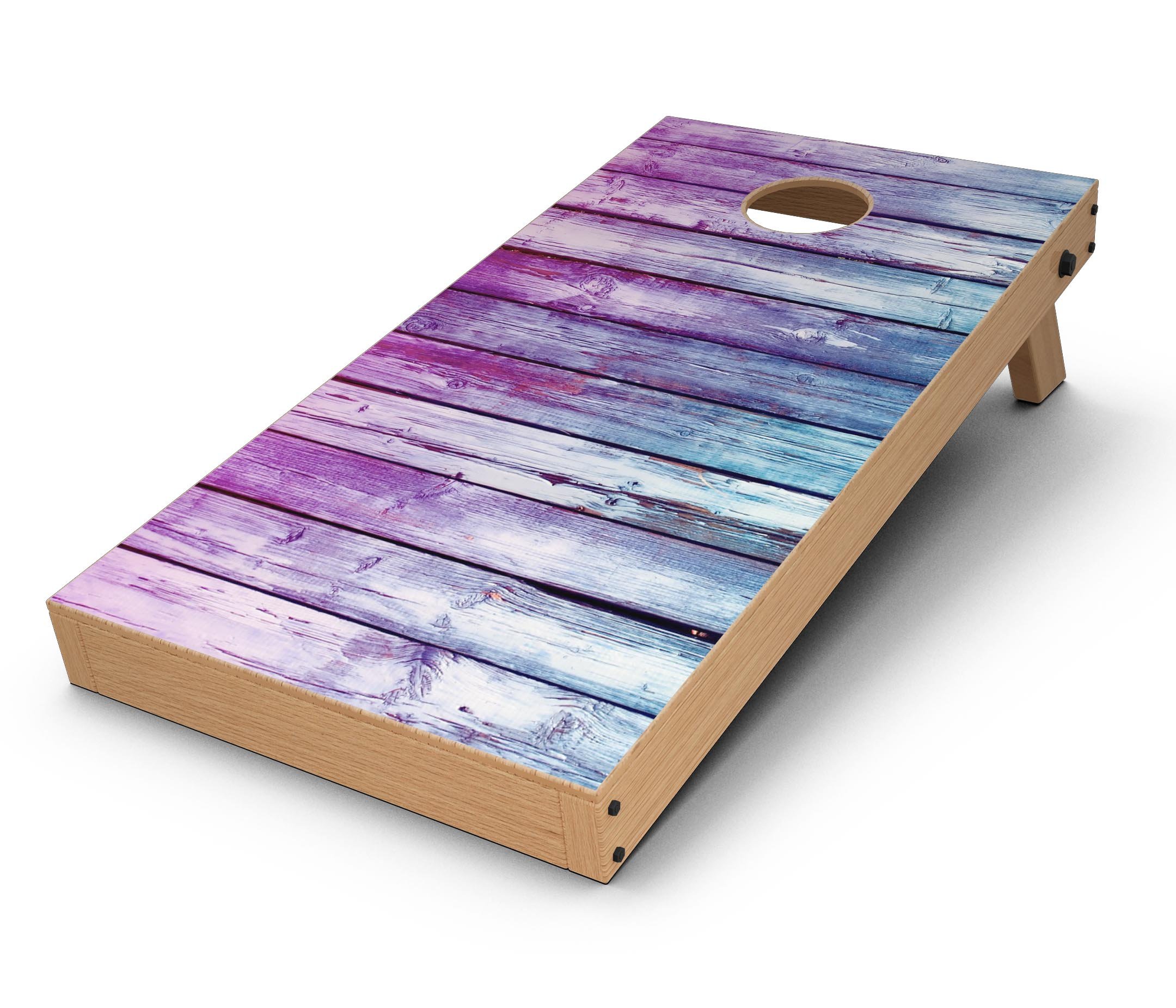 Design Skinz Wood Skin Set for Cornhole (Skin Only) - Pink & Blue Dyed Wood