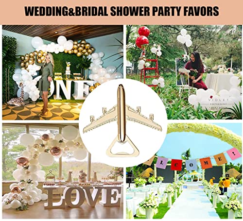 40PCS Airplane Bottle Opener for Wedding Favors Air Plane Travel Beer Bottle Openers for Guests,Party Souvenirs or Decorations