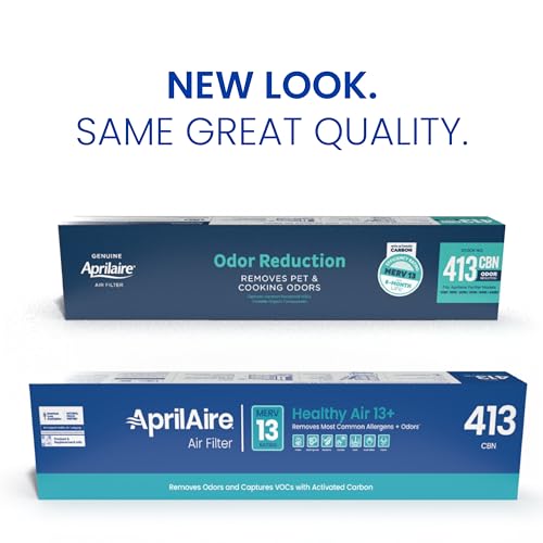 AprilAire 413CBN Replacement Filter for AprilAire Whole House Air Purifiers - MERV 13 with Carbon, Healthy Home Allergy + Odor Reduction, 16x25x4 Air Filter (Pack of 2)