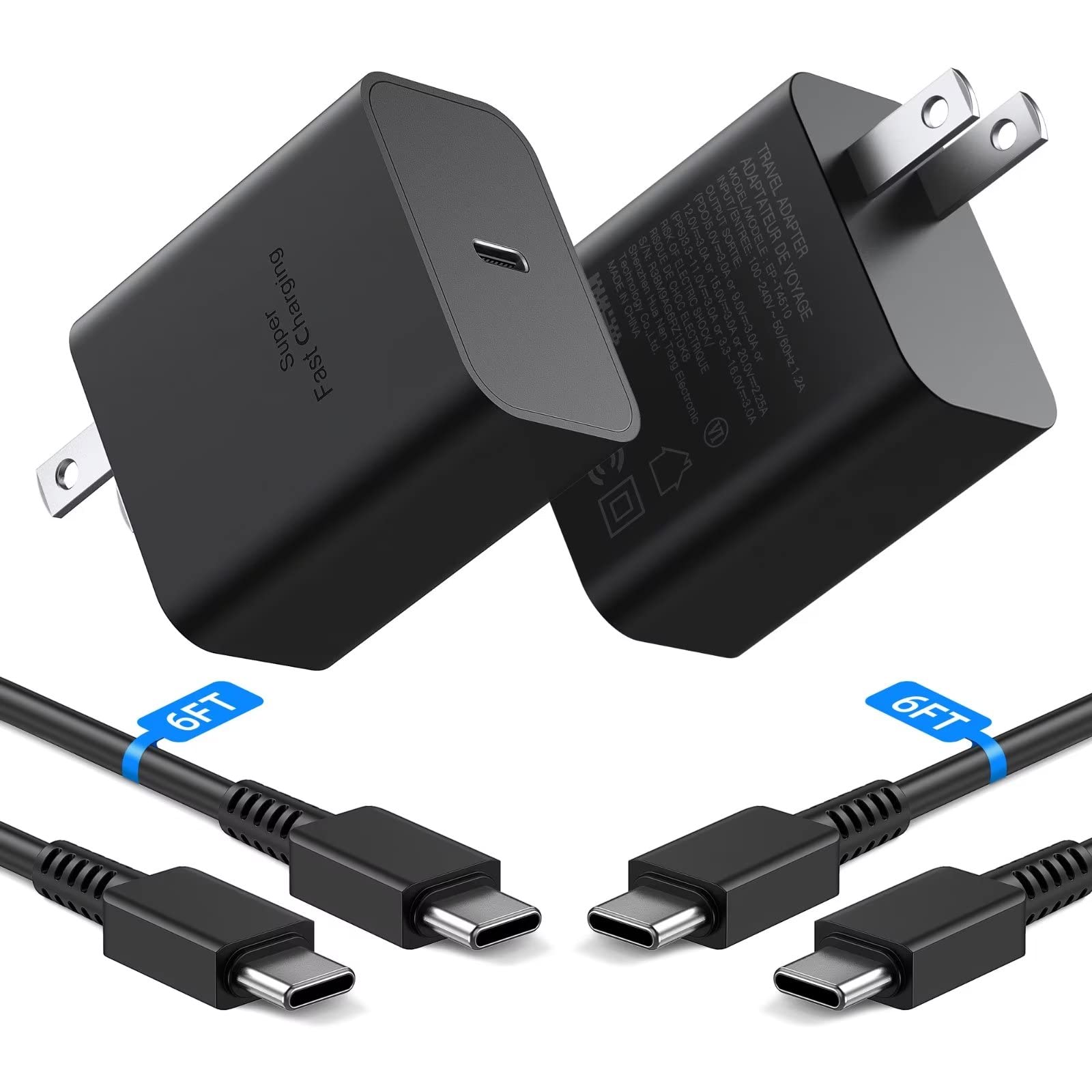 45W USB C Fast Charger Samsung Super Fast Charging Type C Charger Block with 6FT Cord, PPS Android Phone Charger for Samsung Galaxy S23 Ultra/S23/S23+/S22 Ultra/S22+/S22, Note 10/20, Galaxy Tab S8/S7