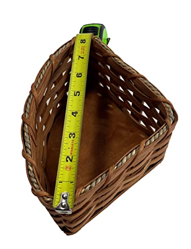 Amish Corner Storage Handmade Solid Oak Woven Wicker Basket (Small)