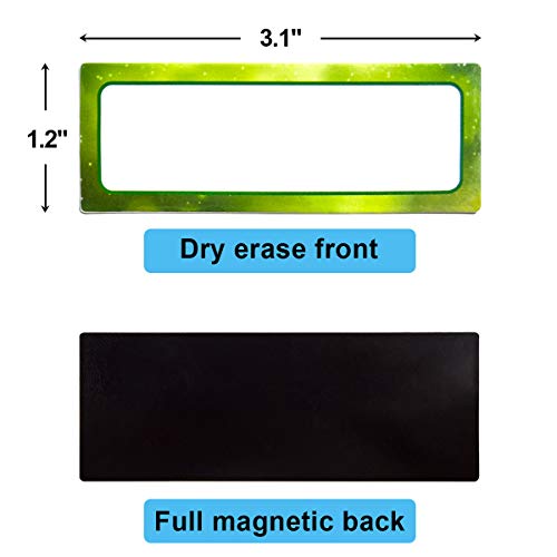 Magnetic Dry Erase Labels Galaxy Name Plates 3 x 1.2 Inches 32 Labels for Whiteboard School Office Supplies
