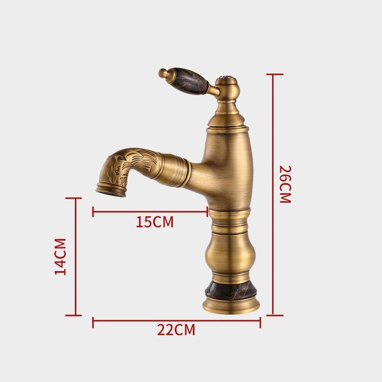 Premium Retro Bathroom Basin Faucet, Extendable Basin Faucet, Hot and Cold Kitchen Sink Faucet, Antique Bathtub Faucet, 360 ° Rotation Can Stretch Antique Mix Tap, Deck Installatio
