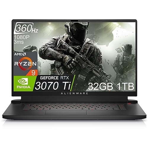 Alienware m17 R5 17.3" 360Hz FHD (AMD Ryzen 9 6900HX (Beat i9-11900H), 32GB DDR5 RAM, 1TB PCIe SSD, NVIDIA GeForce RTX 3070 Ti 8GB) RGB Backlit Gaming Laptop, Thunderbolt 4, G-SYNC, Win 11 Home -Dark